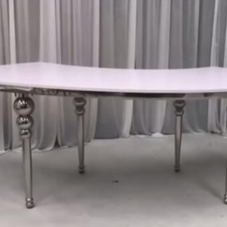 Silver Serpentine Table - Adore Decore Events and Rentals Tacoma